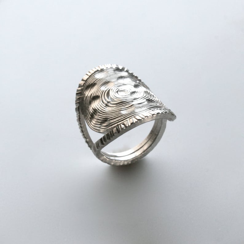 Modern Handmade Sterling Silver Adjustable Ring With a Hand - Etsy
