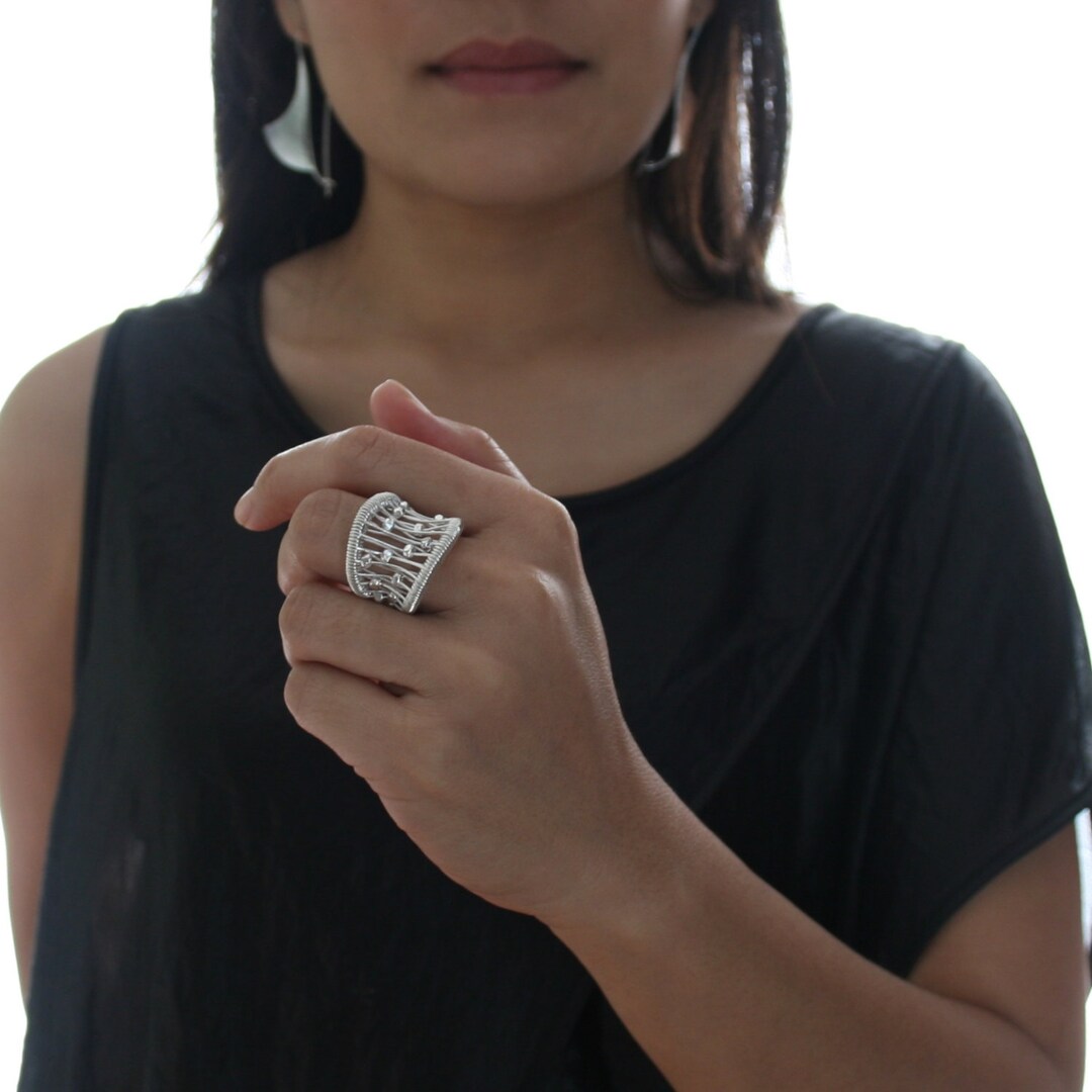 Modern and Outstanding Hand Wrapped Sterling Silver Wire Adjustable ...