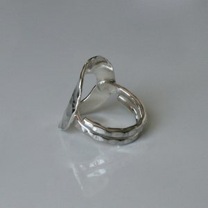 Simple Fine Modern Silver Ring Hand Hammered With a Smooth Textured ...