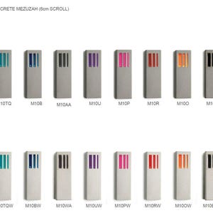 3 Line Shin WHITE Concrete Mezuzah With Color Contemporary Home Decor ...