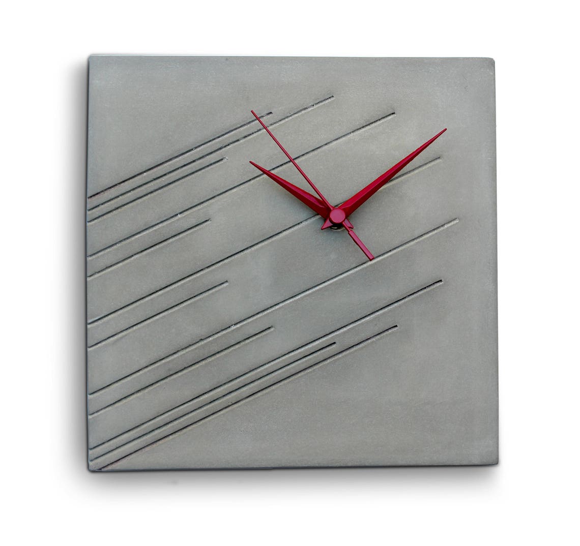 Wall Clock Concrete Contemporary Home Decor Minimalist Modern Design - Etsy