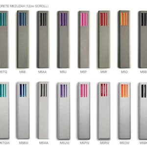 3 Line Shin GRAY Concrete Mezuzah With Color Contemporary Home Decor ...