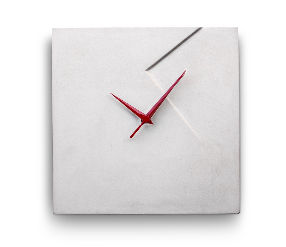 Wall Clock Concrete Contemporary Home Decor Minimalist Modern Design - Etsy