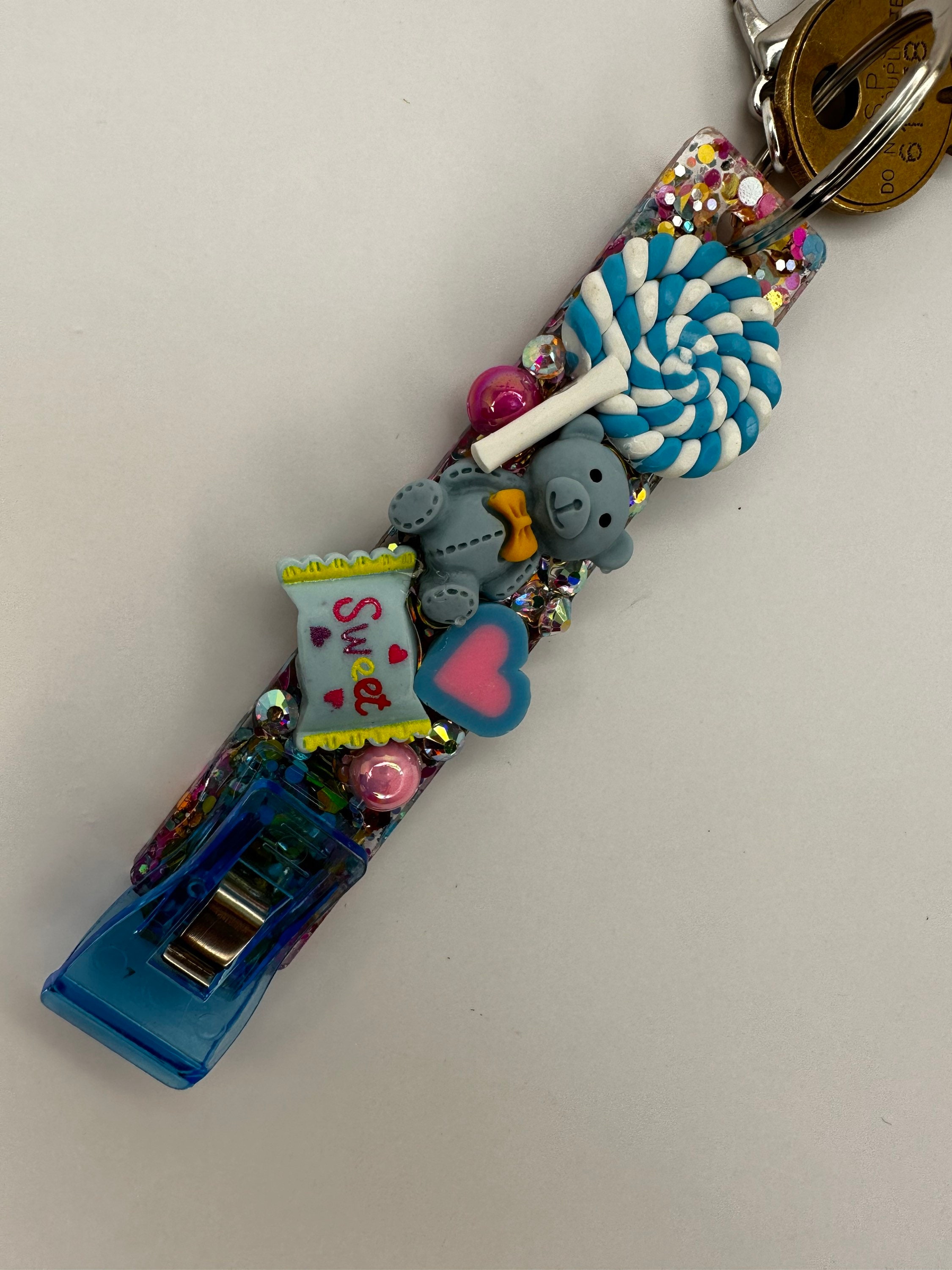 Kawaii Credit Card Grabber Blue Card Holder With Keychain - Etsy