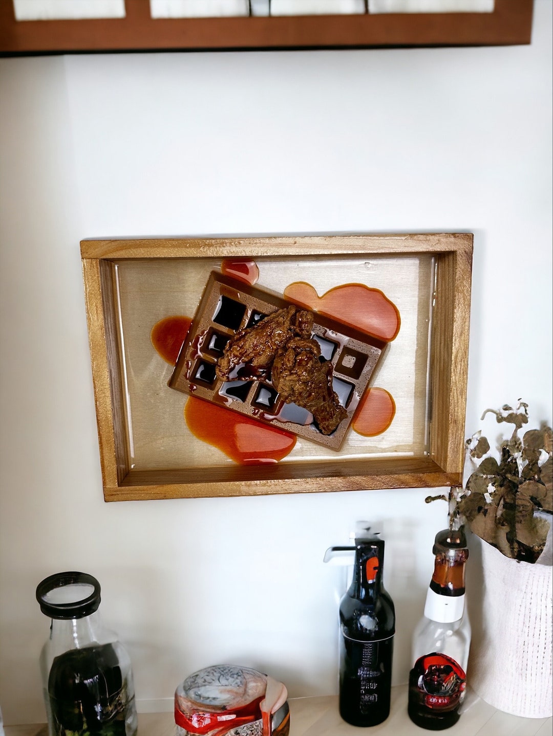 Kitchen Chicken Wing Waffle Wall Art, Kawaii French Fry, Unique Decor ...