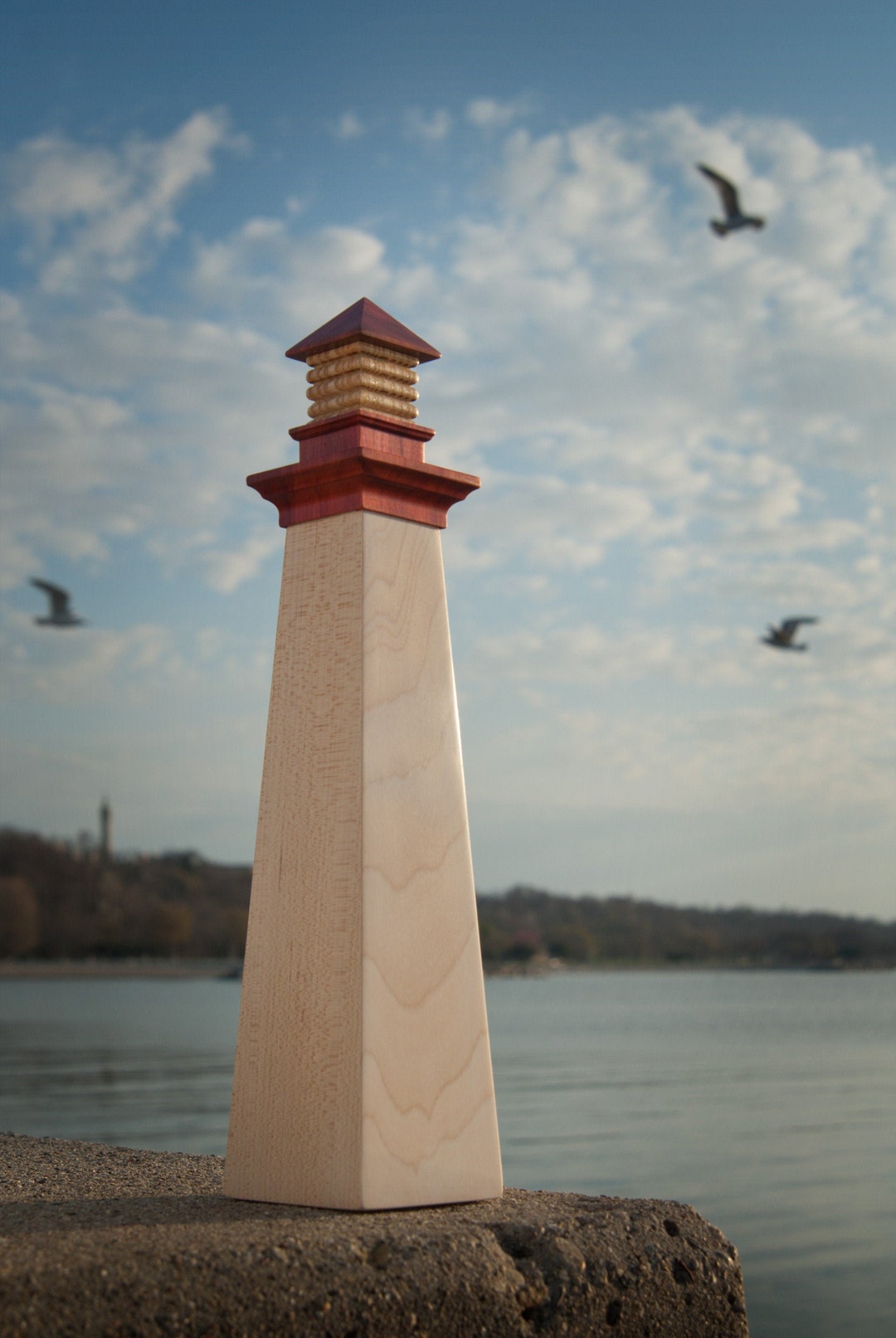 Lighthouse Beacon Pepper Mill in Hard Maple With Redheart Lantern - Etsy