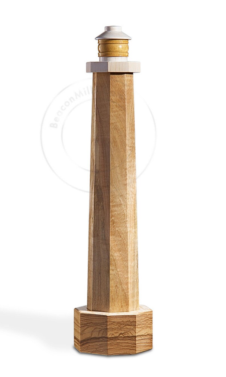Lighthouse Pepper Mill in Spalted Curly Maple With Yellowheart Lens ...