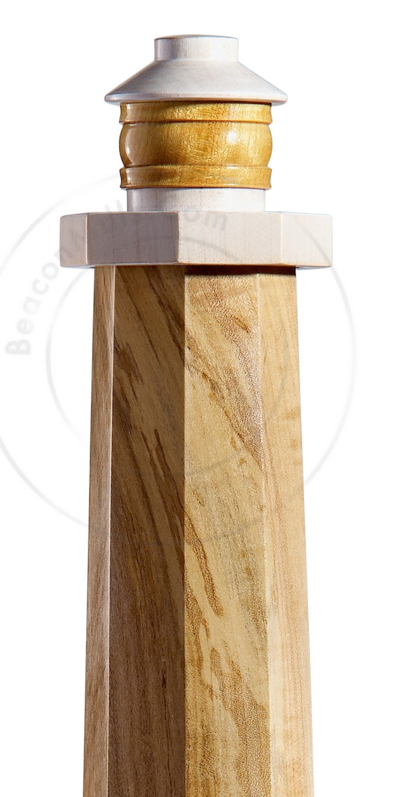 Lighthouse Pepper Mill in Spalted Curly Maple With Yellowheart Lens ...