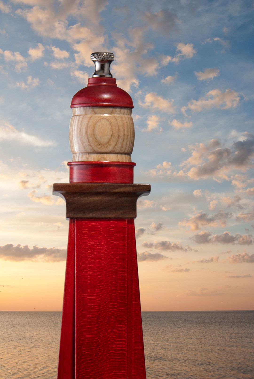 Lighthouse Pepper Mill in Hard Maple Ash Black Walnut and Curly Maple ...