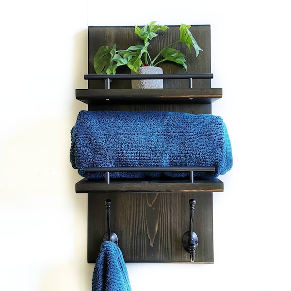 Wood Towel Rack - Etsy