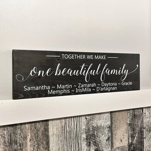 One Beautiful Family Personalized Sign, Rustic Farmhouse Decor, Gift ...