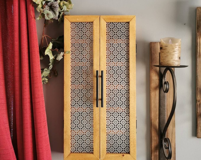 Wall Mounted Essential Oil Storage Cabinet, Farmhouse Style, Essential ...