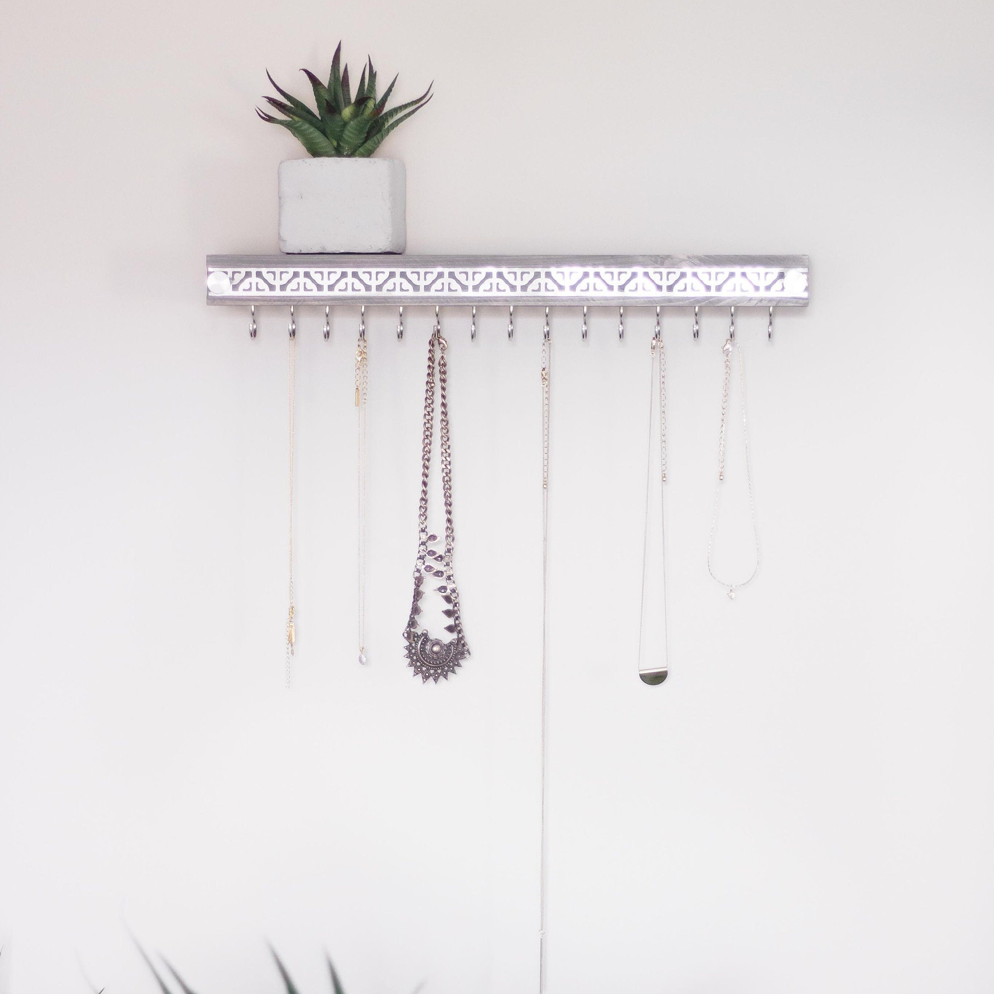 Floating Shelf Necklace Holder Necklace Organizer Jewelry | Etsy