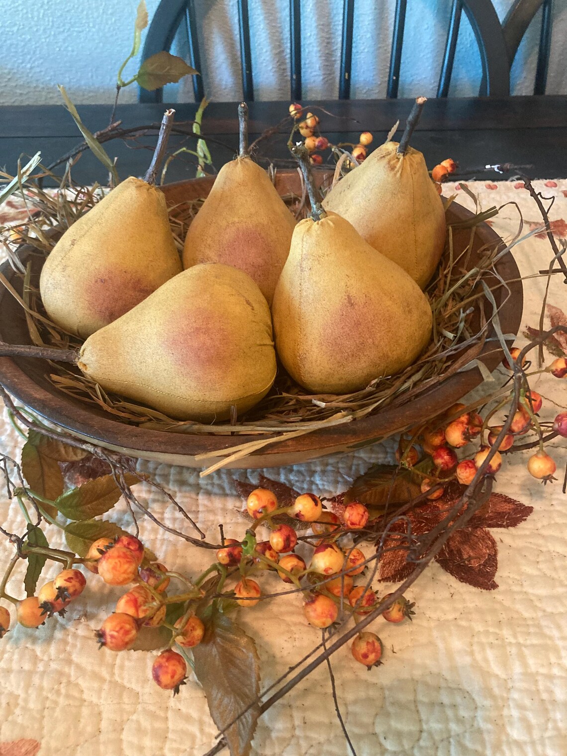 Set of Five Primitive Pears - Etsy