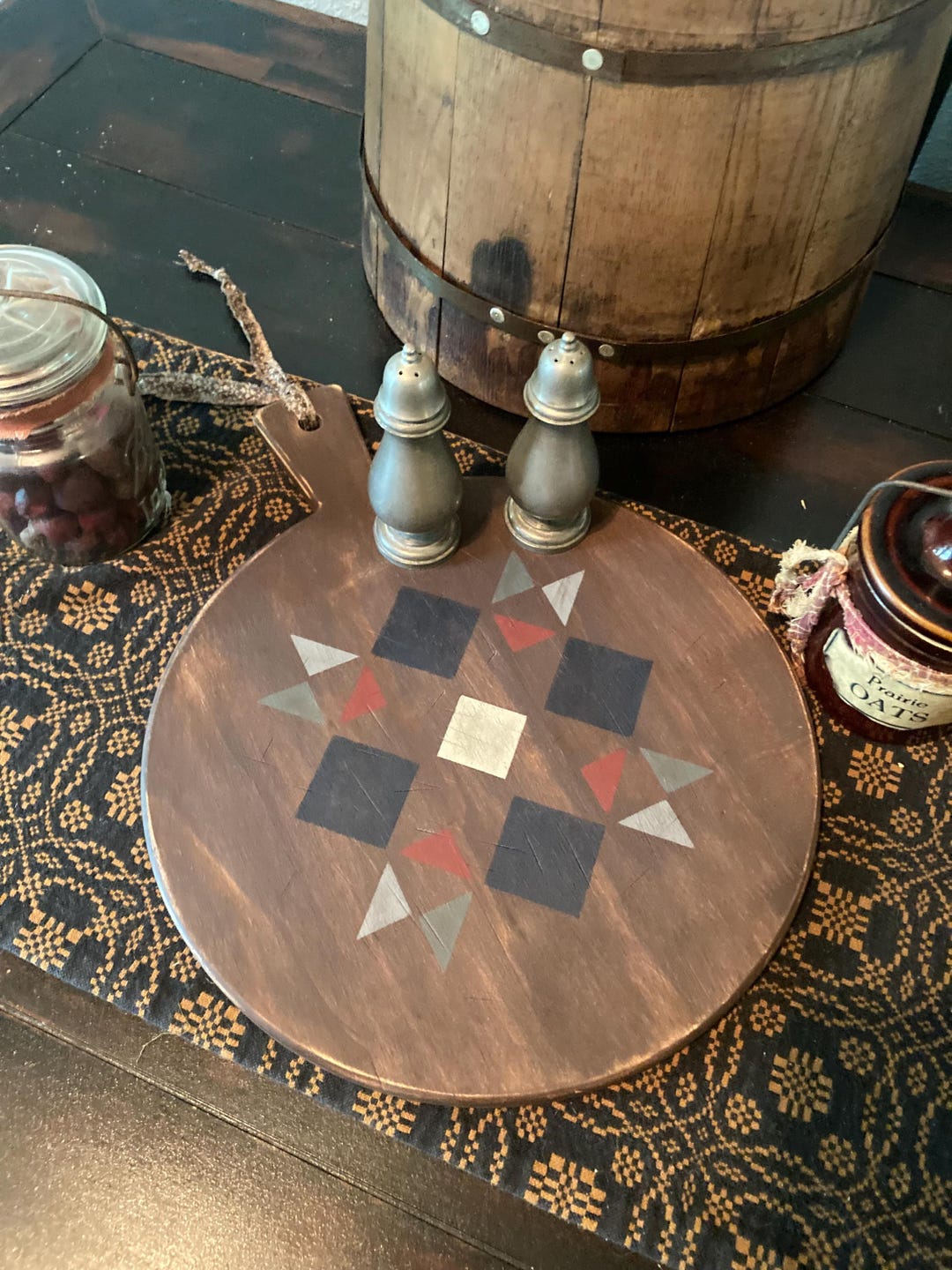 Primitive Wooden Quilt Square Breadboard - Etsy