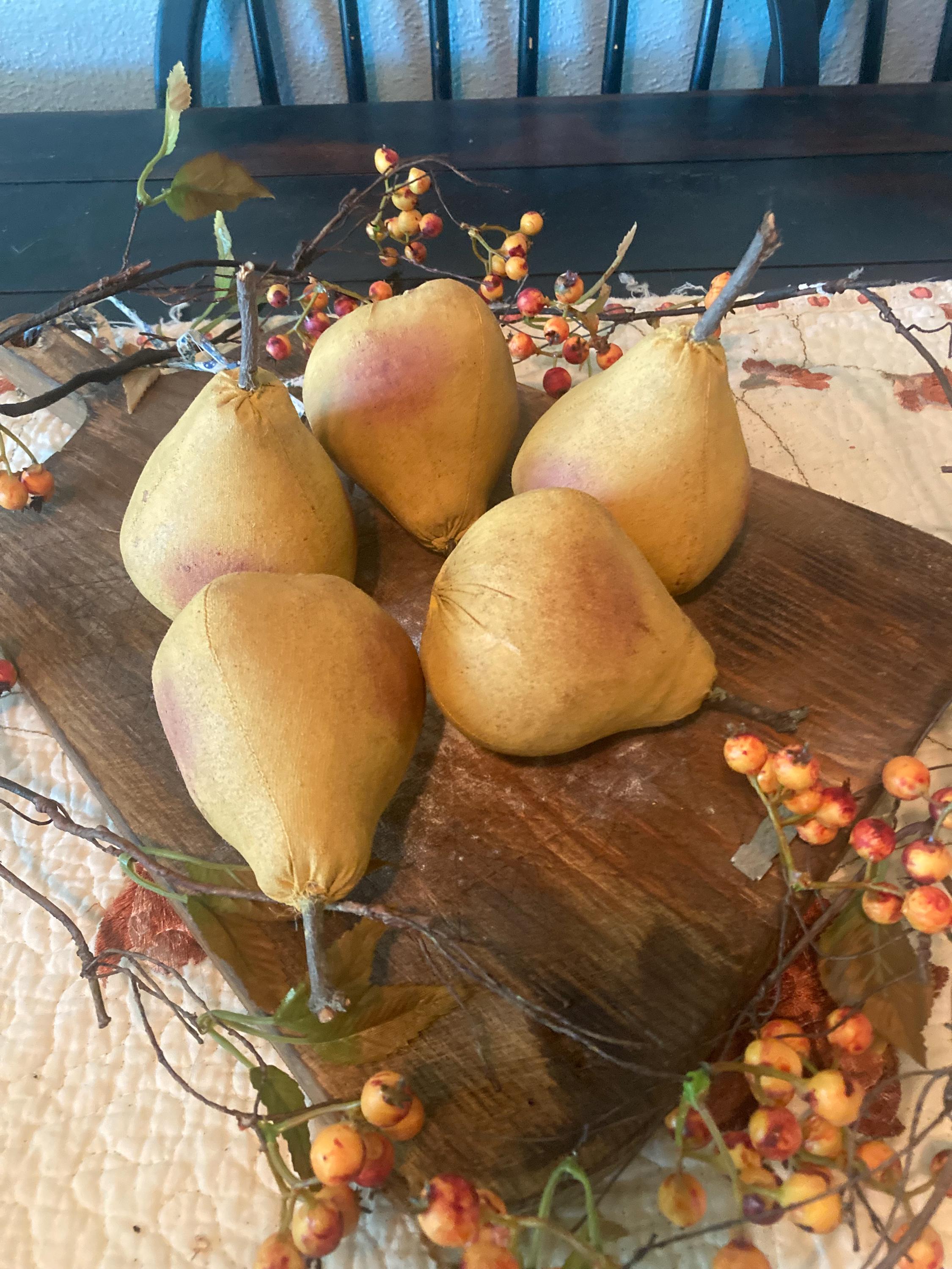 Set of Five Primitive Pears - Etsy