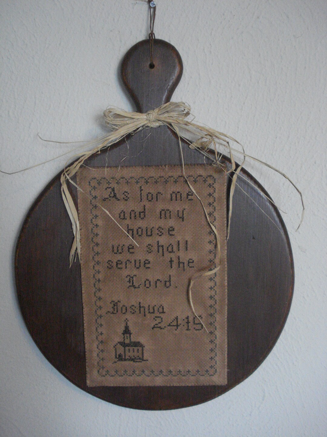 Primitive as for Me and My House... Joshua 24:15, Hand Embroidery - Etsy