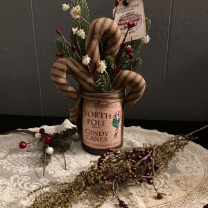 Primitive North Pole Brand Candy Canes - Etsy