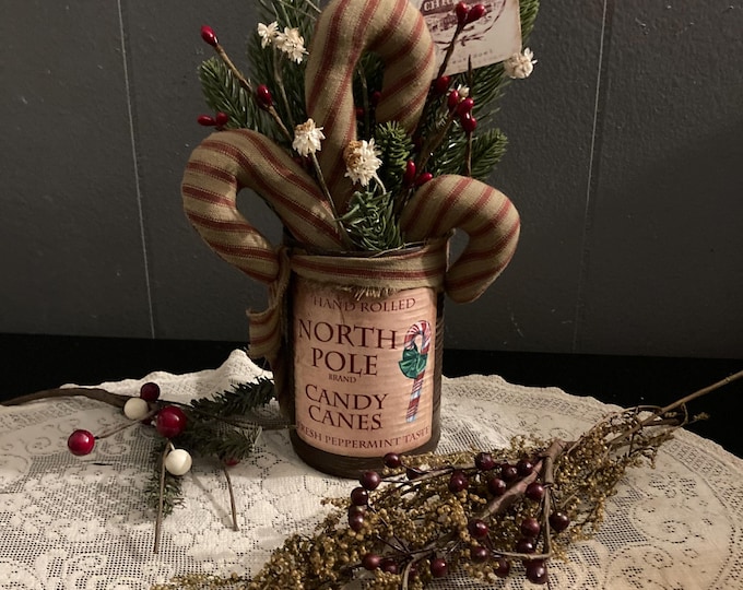 Primitive North Pole Brand Candy Canes - Etsy