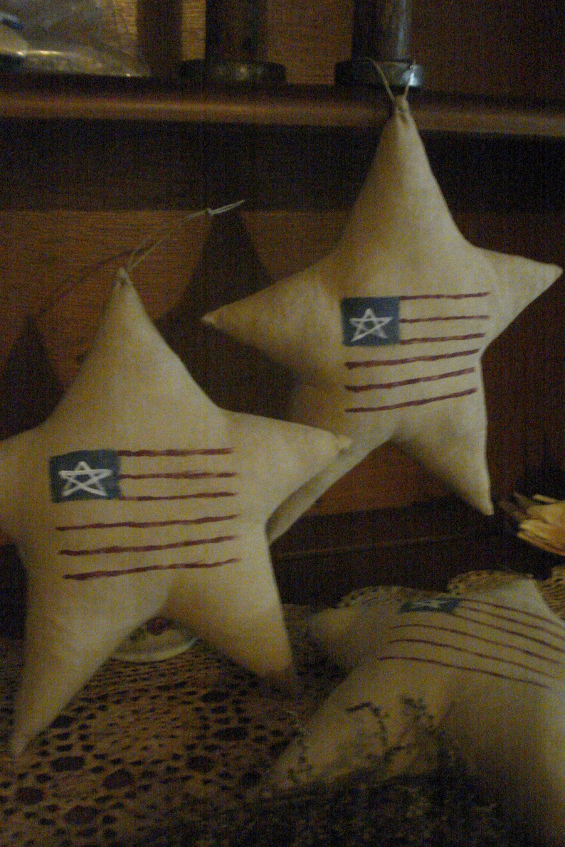 Set of Three Primitive Americana Stars - Etsy