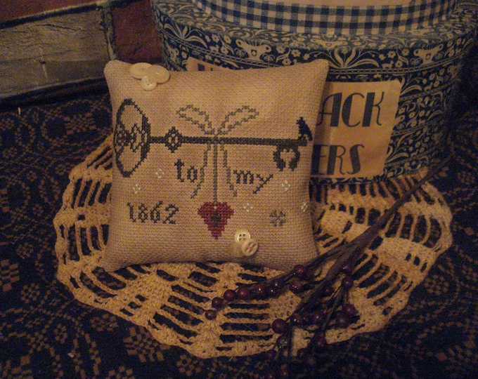 Stacy Nash Primitives Faded Garden Pinkeep Drum & Needle Keep Cross ...