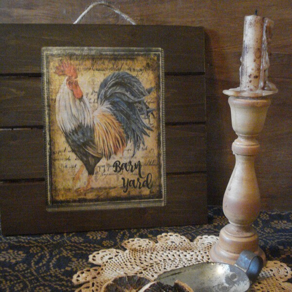 Primitive Rooster - Etsy