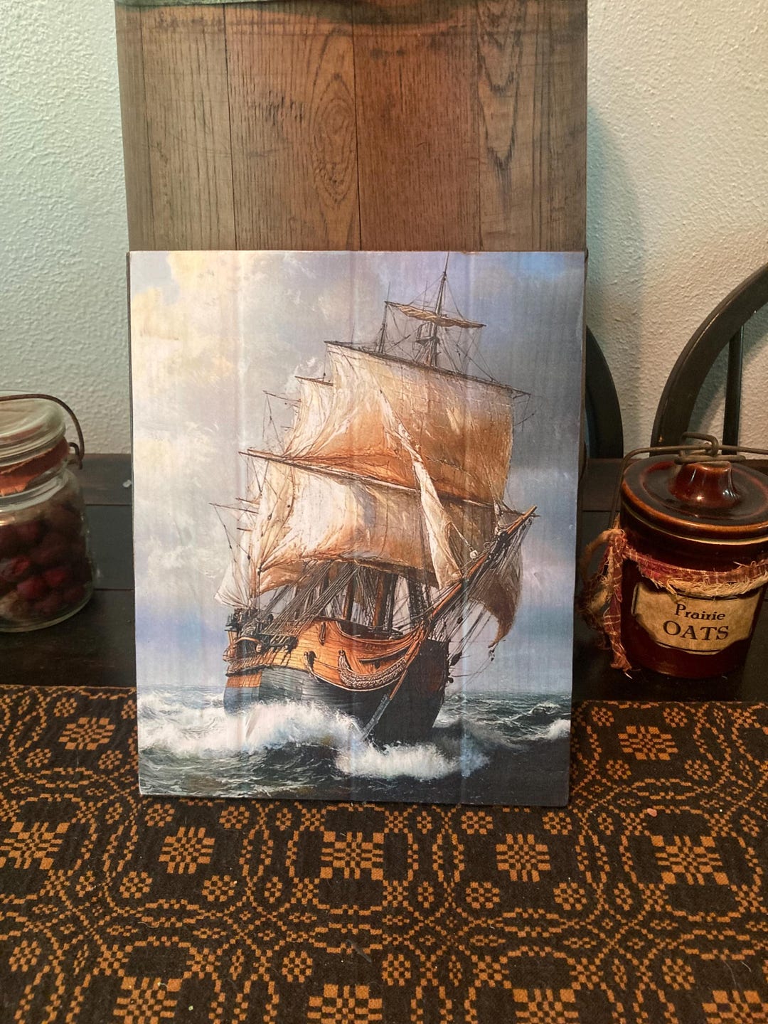 Primitive Wood Sailing Ship Sign - Etsy