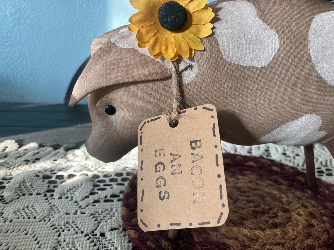 Primitive Farmhouse Bacon and Eggs Pig and Chicken Doll - Etsy