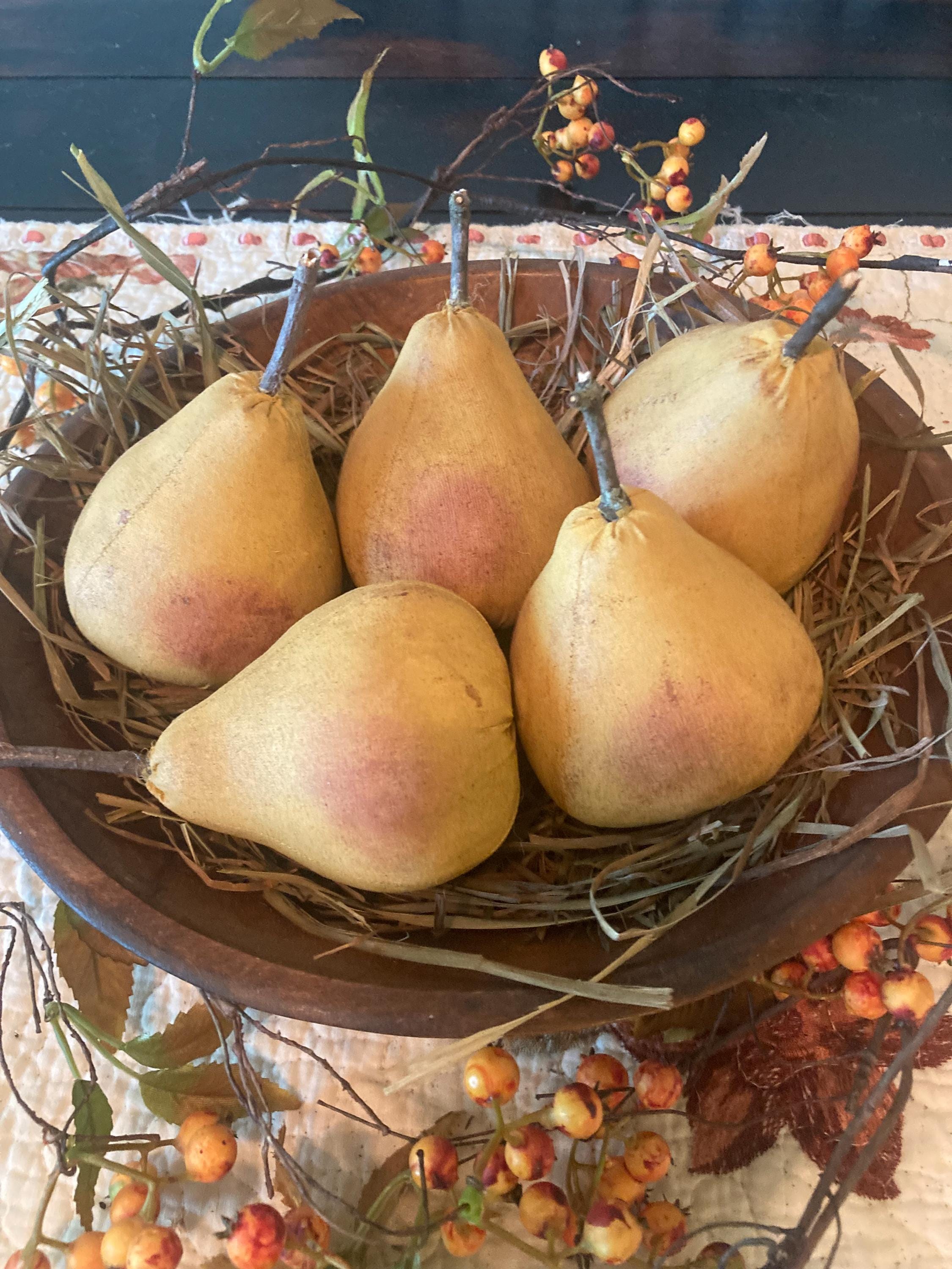 Set of Five Primitive Pears - Etsy