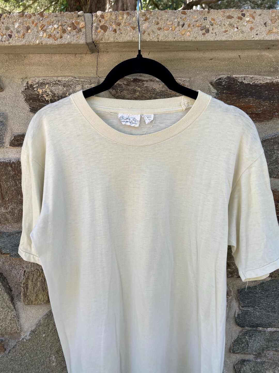 70s 80s French Blank Tshirt Faded Thin Fabric - Etsy