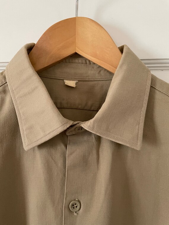 1970 French military shirt 100% cotton great fabric - Gem