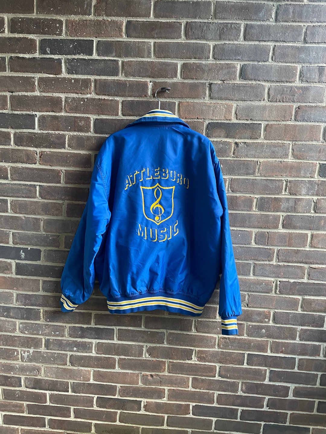 80s Music Varsity Jacket Blue Made in USA - Etsy