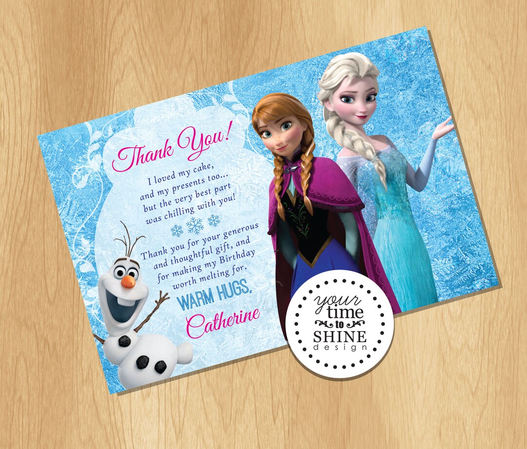 Digital File - Frozen Thank You Note - Etsy