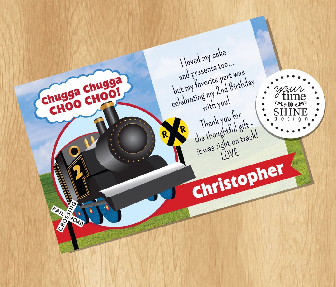 Digital File Only - Train Thank You Note With Picture - Etsy