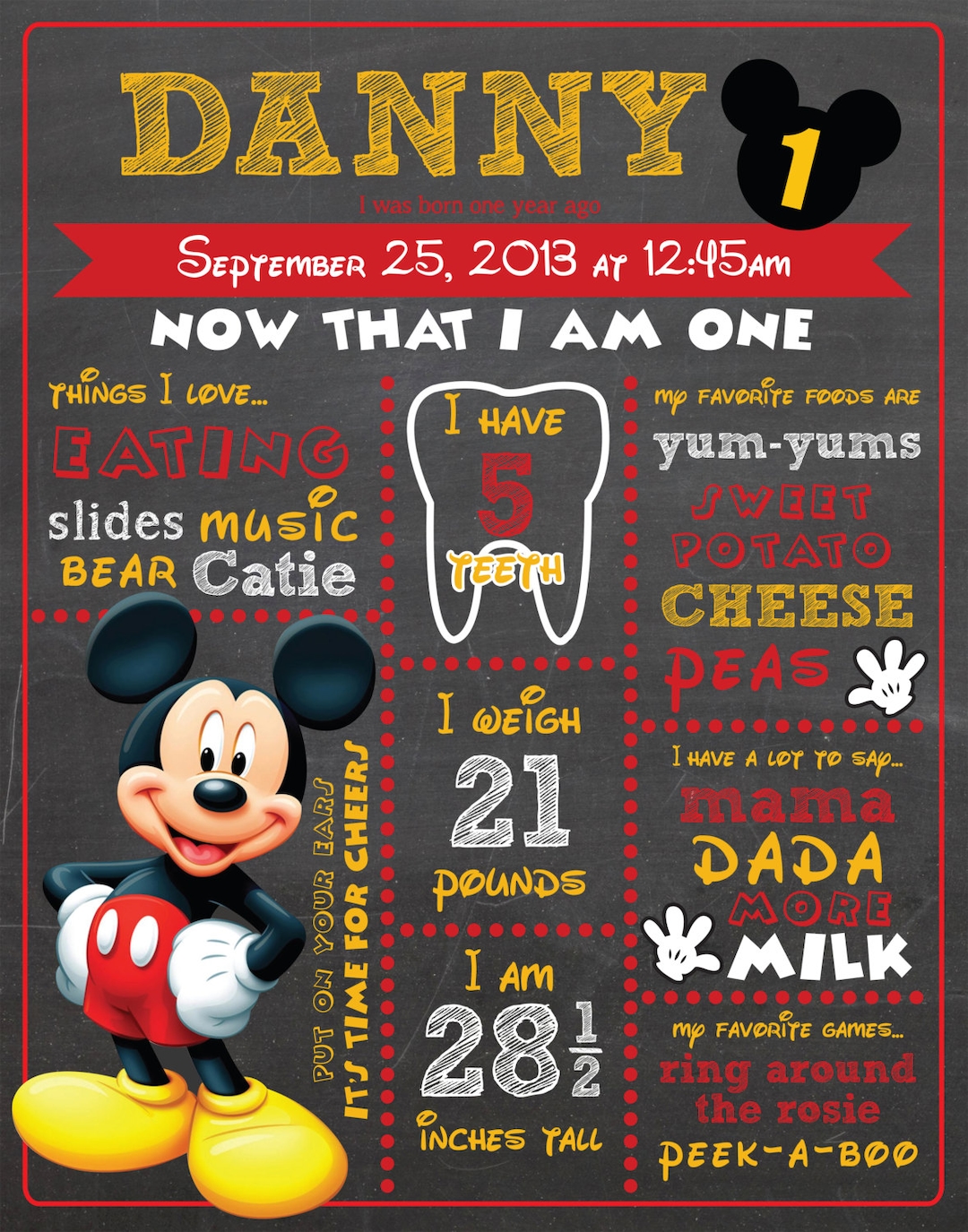 Mickey Mouse Chalkboard - DIGITAL FILE ONLY - Etsy