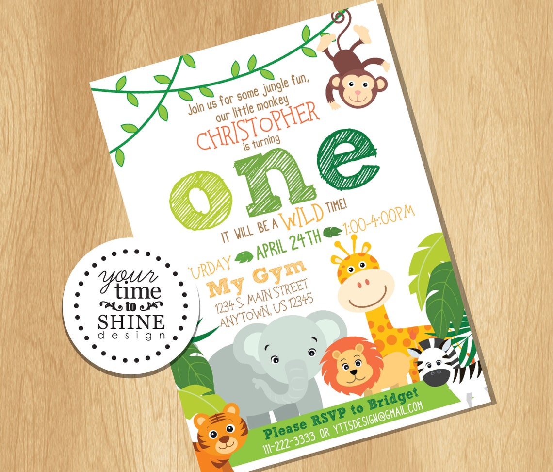 Digital File Only Jungle / Safari Invitation | Etsy