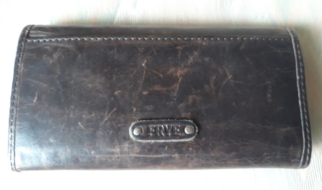 FRYE Brown Leather Trifold Wallet. - Etsy