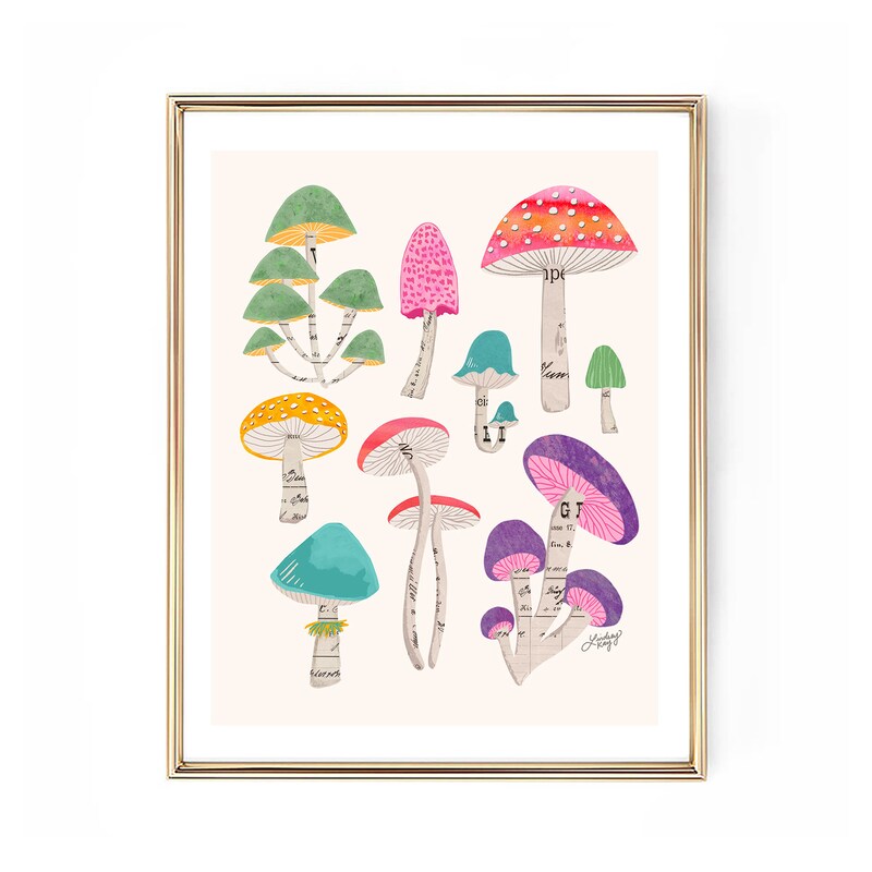 Cute Mushroom Art Prints - Etsy