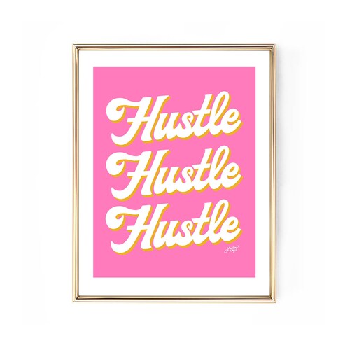 Hustle Hustle Hustle Art Print pink/pink Palette - Etsy