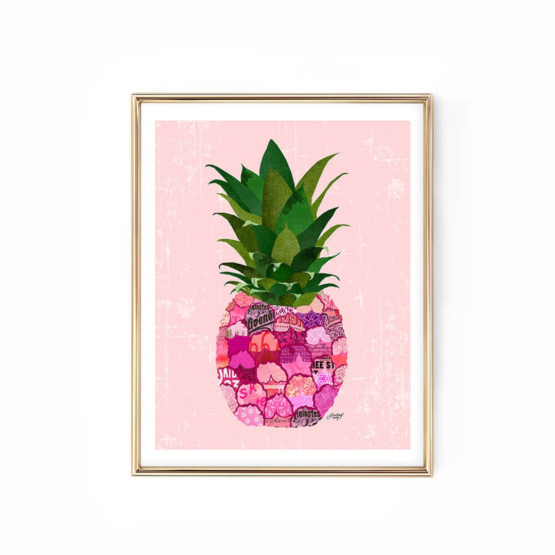 Pineapple Collage Art Print - Etsy