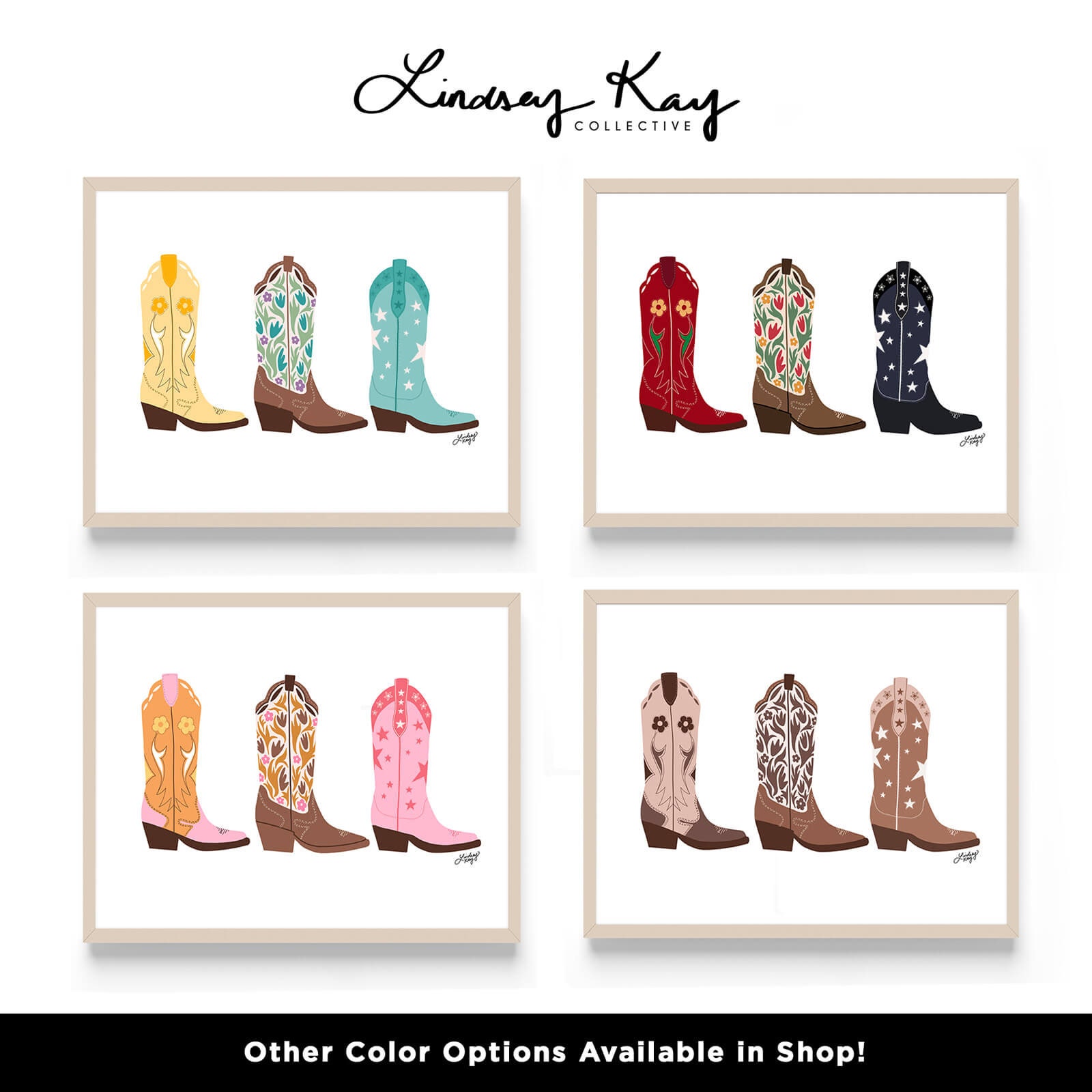 Cowboy Boots Illustration Art Print - Etsy