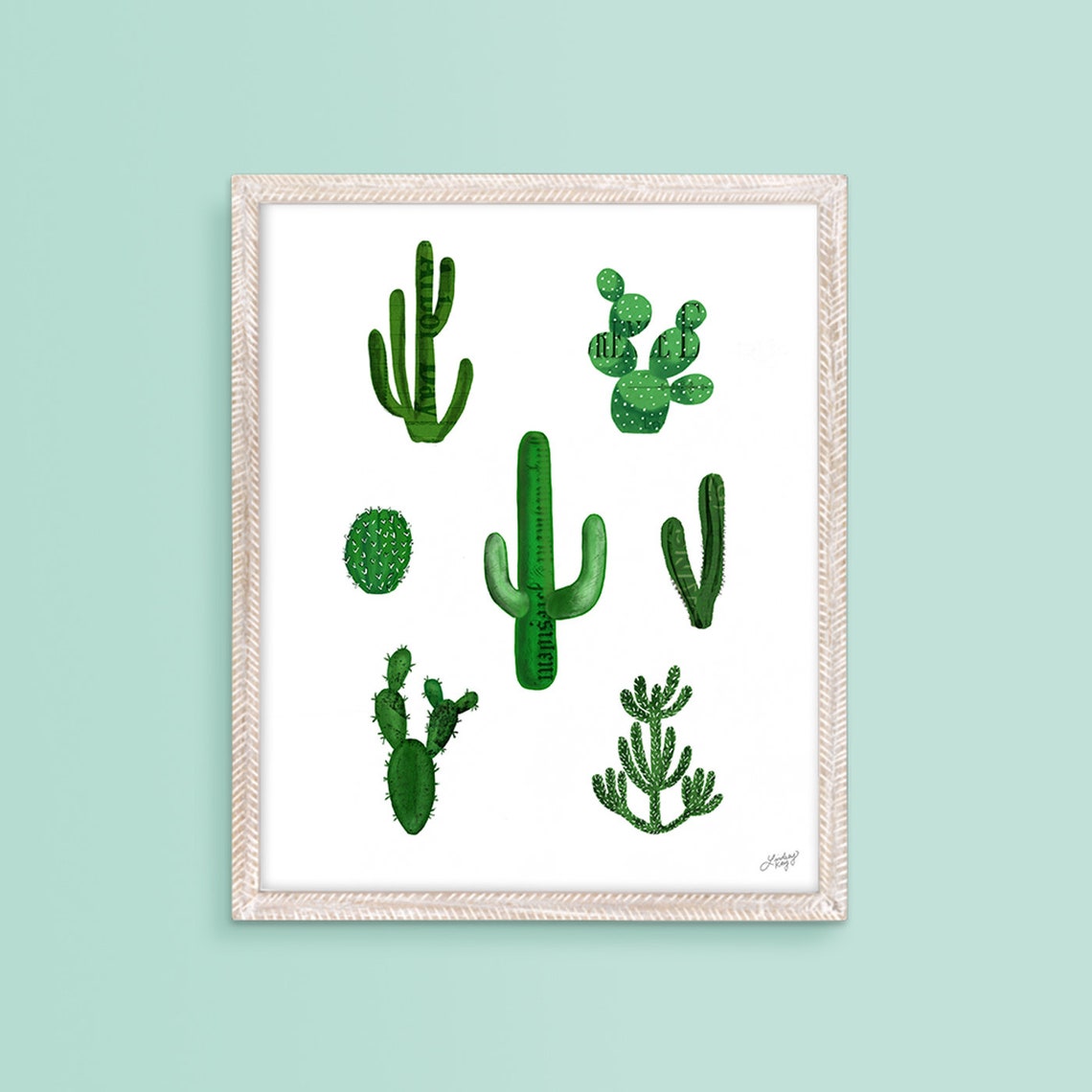Cactus Illustration Collage Art Print - Etsy
