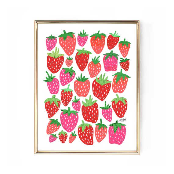Strawberries Art Print - Etsy