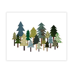 Rustic Tree Collage Art Print - Etsy