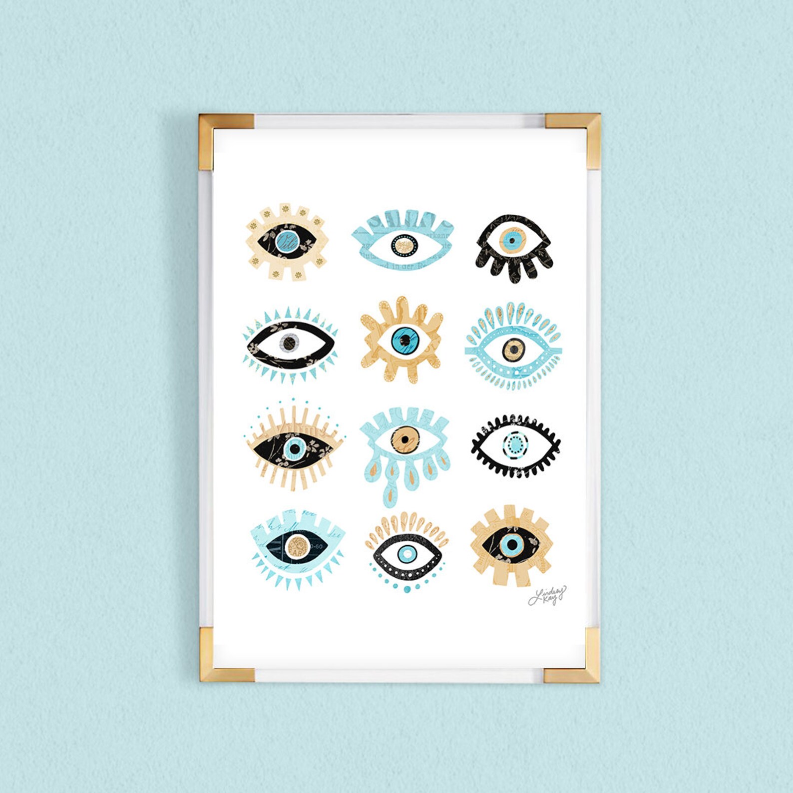 Evil Eyes Illustration Collage Art Print | Etsy