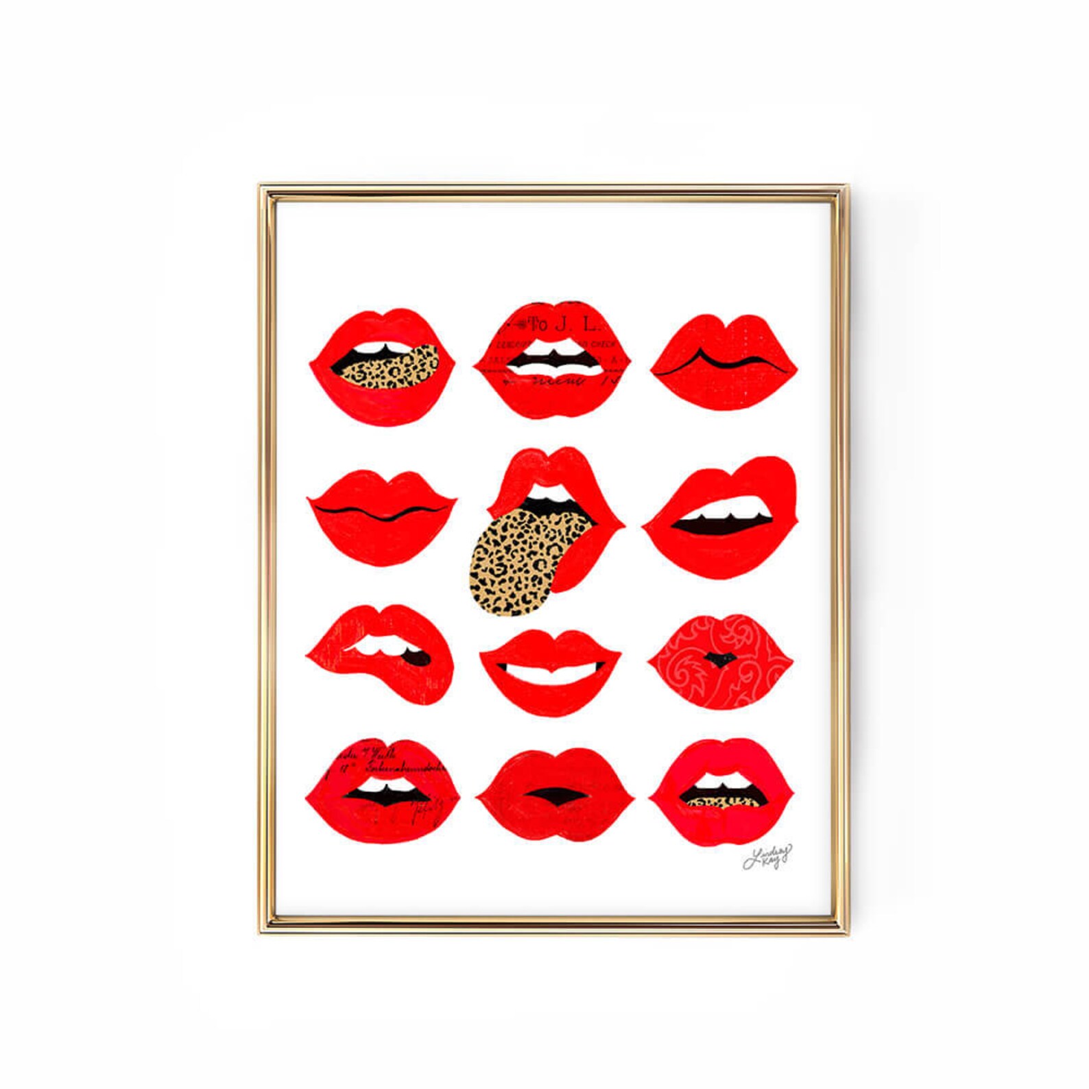 Leopard Lips of Love Illustration Art Print - Etsy