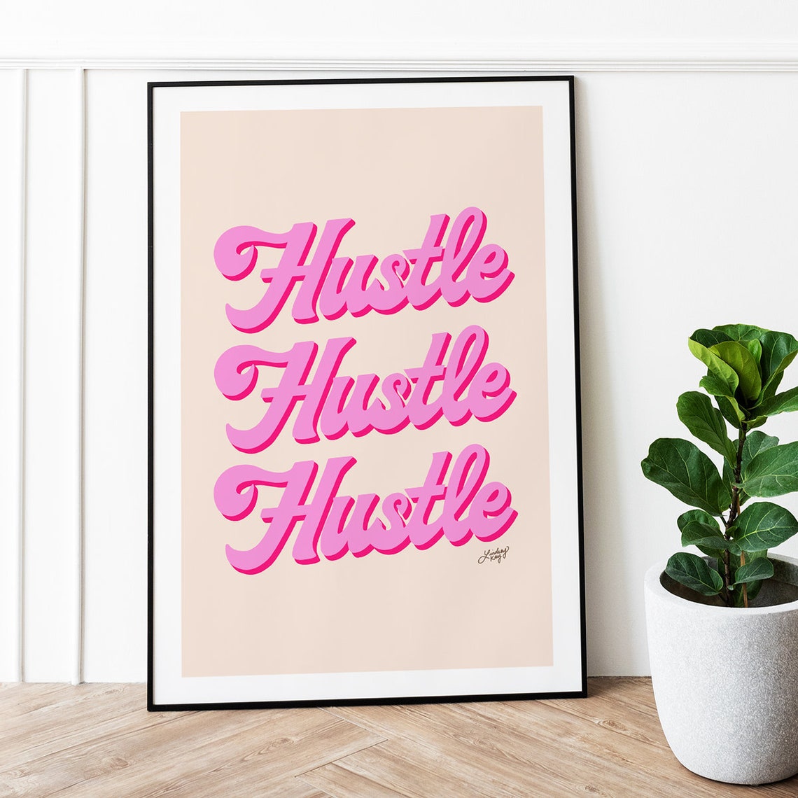 Hustle Hustle Hustle Art Print pink/pink Palette - Etsy