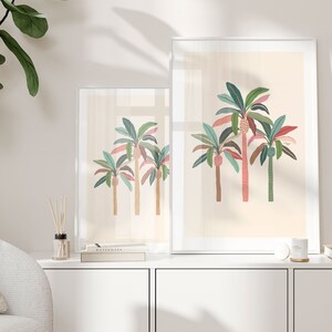 Palm Tree's Illustration neutral Palette Art Print - Etsy