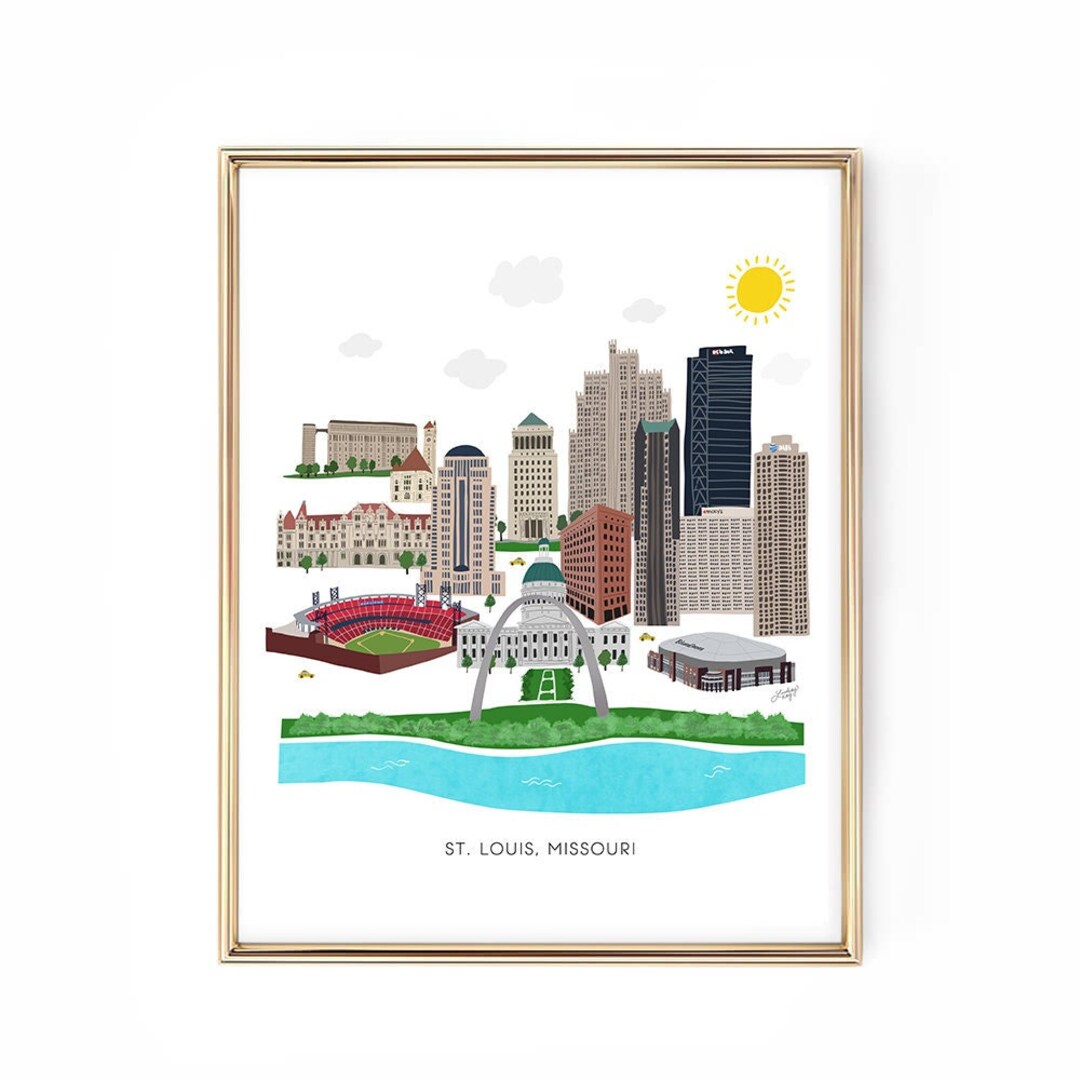 St. Louis Cityscape Illustration Art Print - Etsy