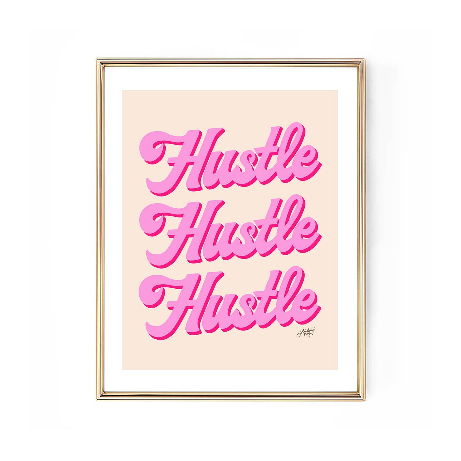 Hustle Hustle Hustle - Art Print (pink/pink Palette) - Etsy